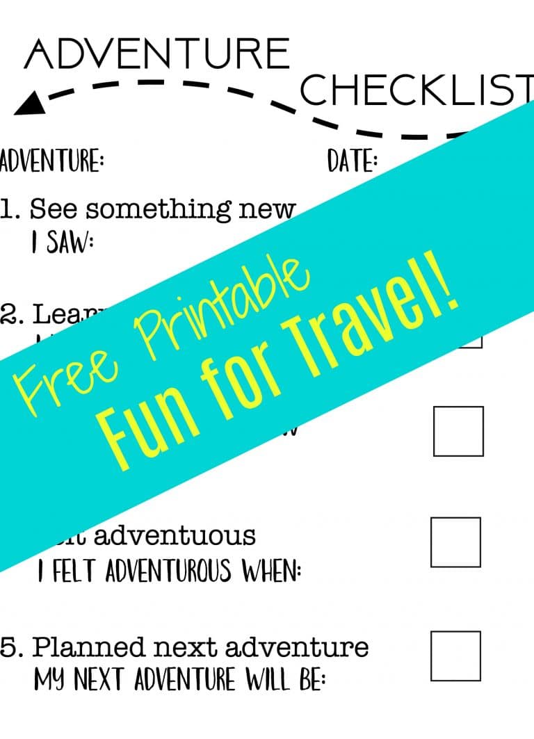 Free Printable Adventure Checklist for Kids to Enjoy