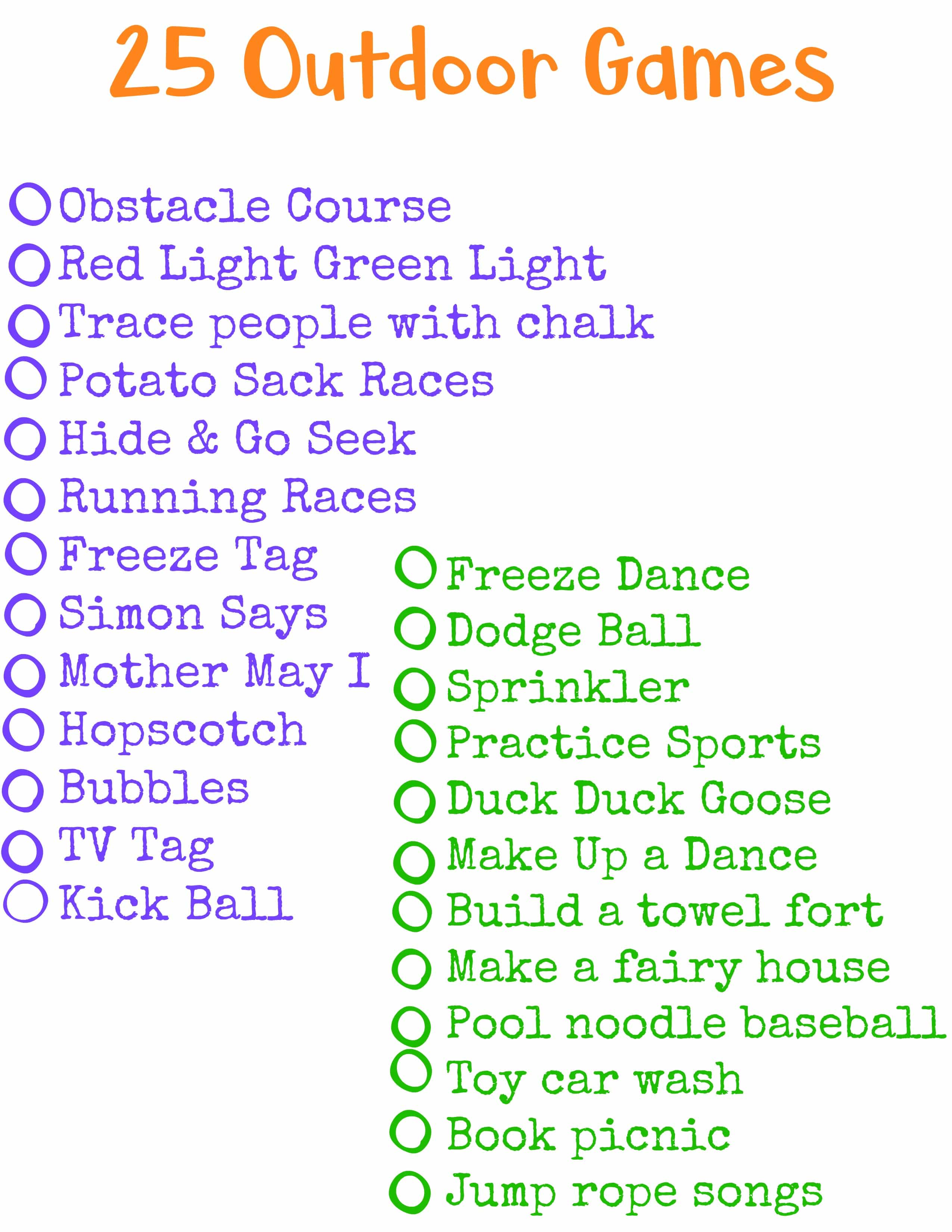 25 Easy Outdoor Games The Chirping Moms